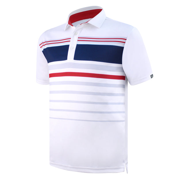 ALBERTO POLO SHIRT WHITE/NAVY – SAVALINO